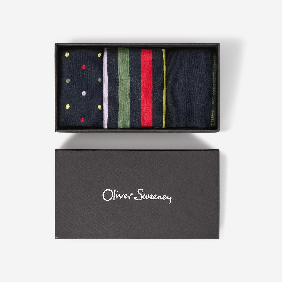 Sock Box Navy | 3 Bamboo Fabric Socks | Oliver Sweeney