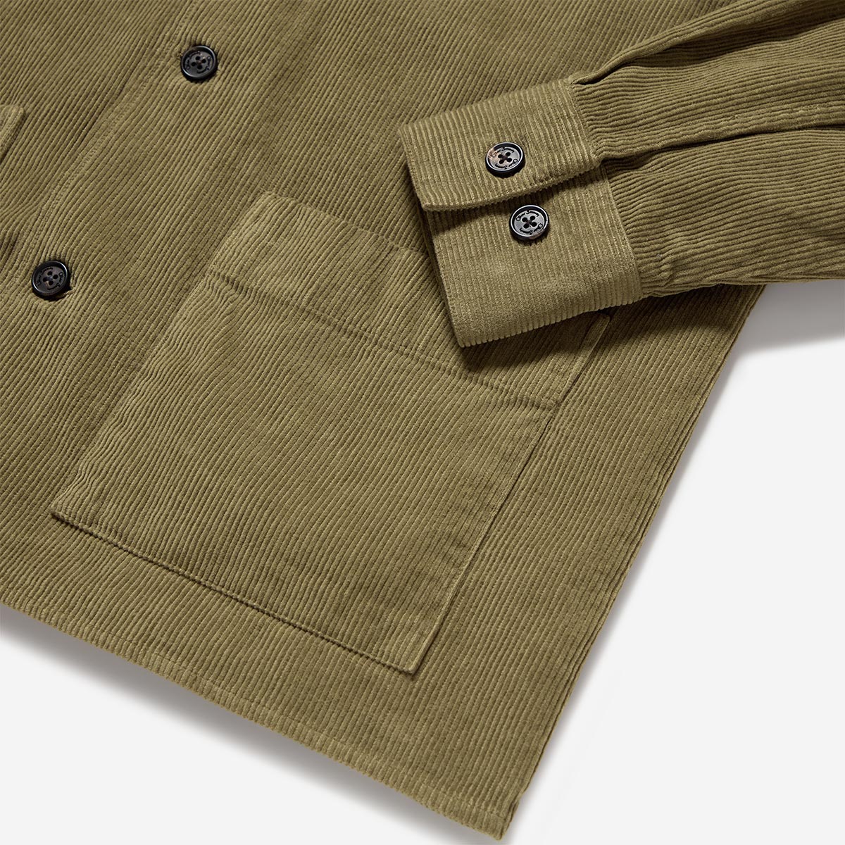 Tramore Olive Cotton Overshirt | Men's Shirts | Oliver Sweeney