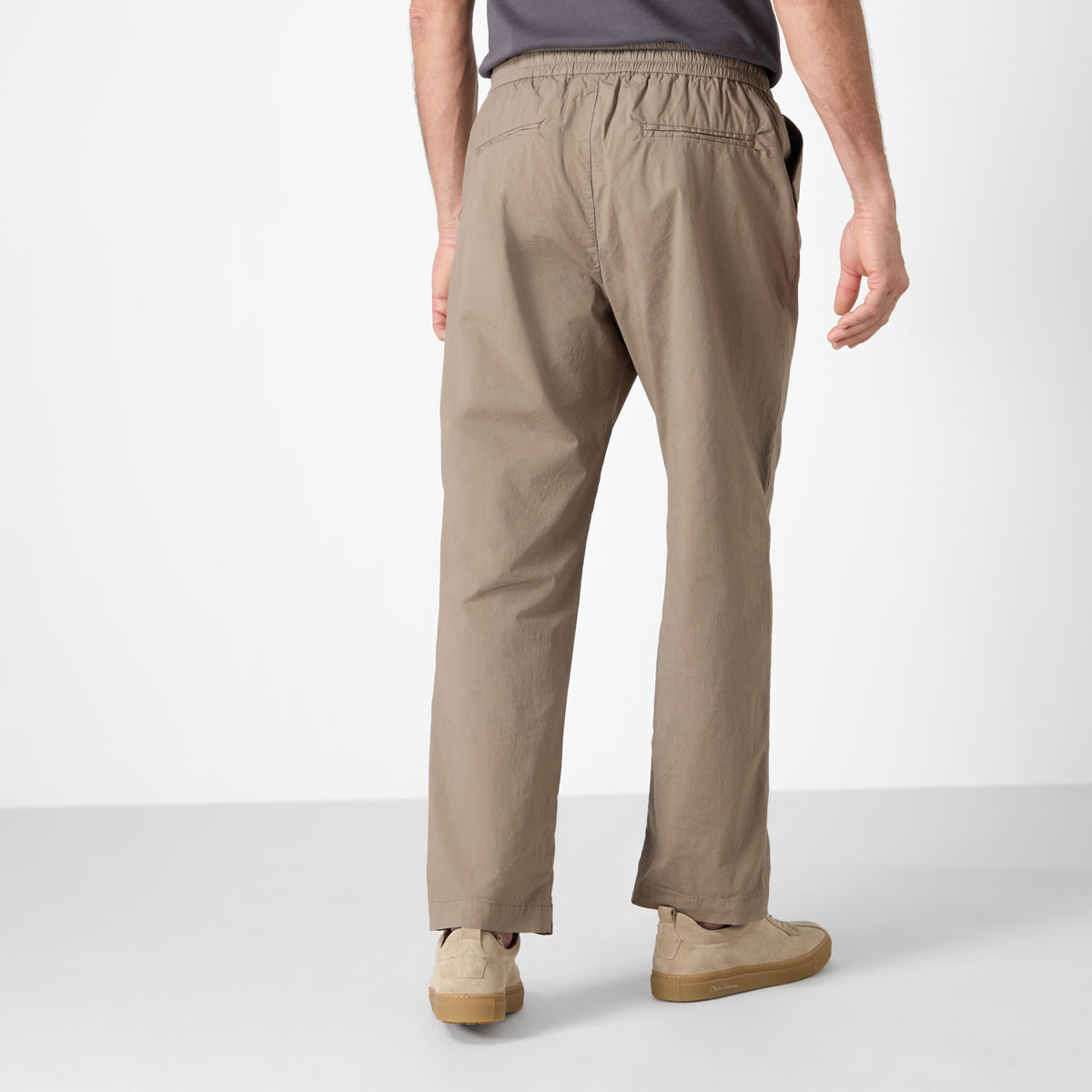 Whitton Mushroom Cotton Trousers | Men's Trousers | Oliver Sweeney