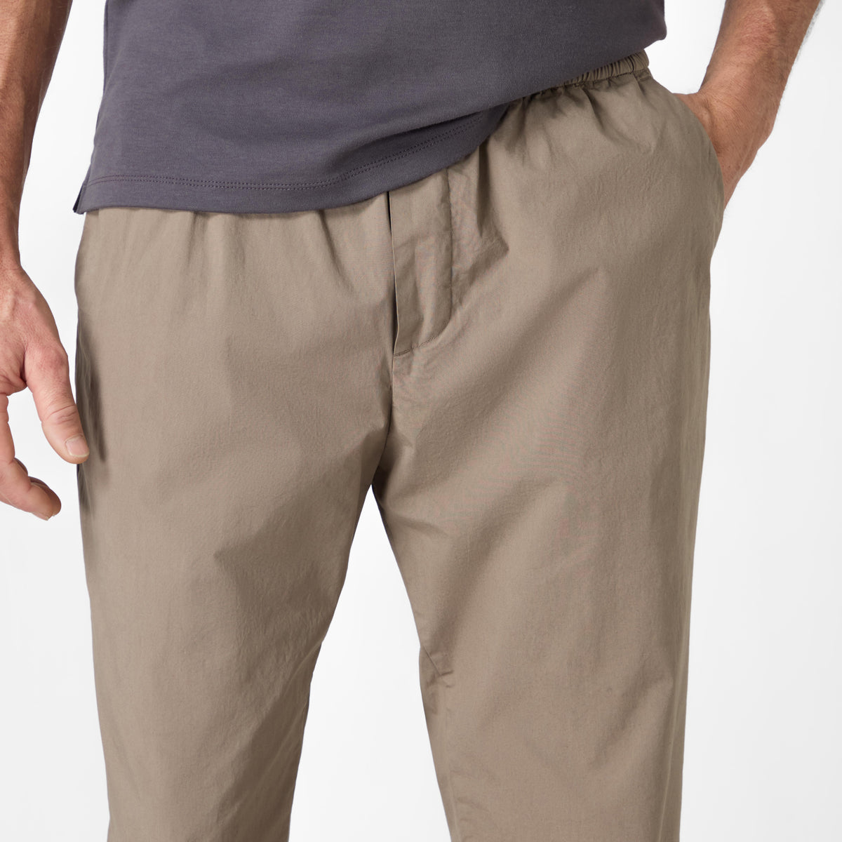 Whitton Mushroom Cotton Trousers | Men's Trousers | Oliver Sweeney