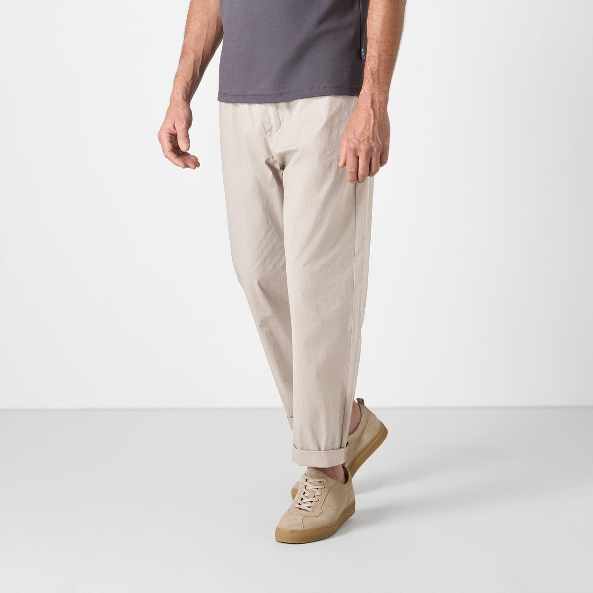 Whitton Stone Cotton Trousers | Men's Trousers | Oliver Sweeney