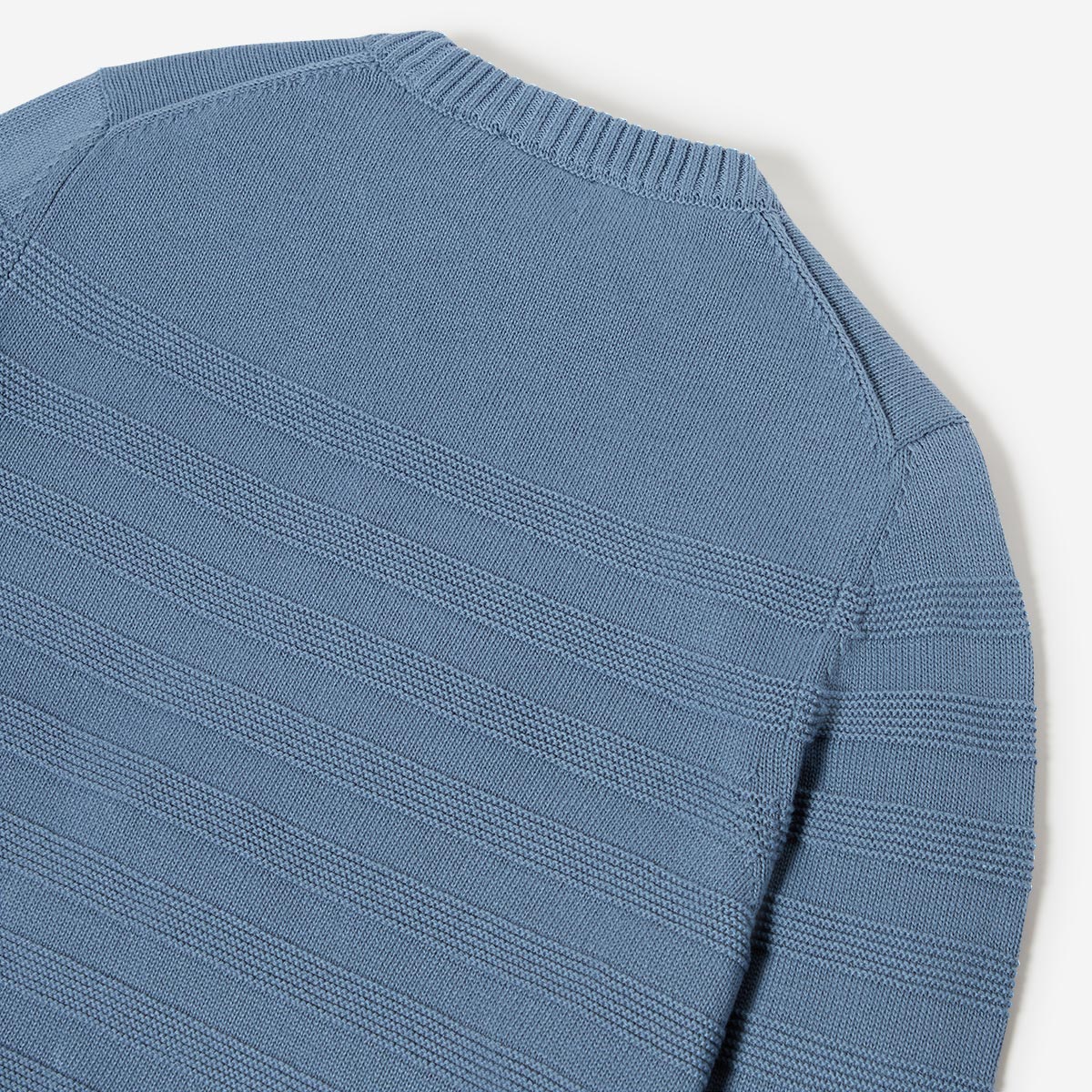 Whitworth Mid Blue Cotton Jumper | Men's Knitwear | Oliver Sweeney