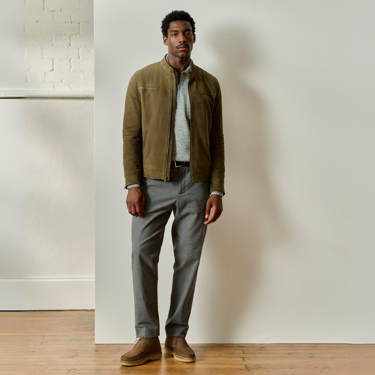 Dimson Olive Suede Jacket | Men's Coats & Jackets | Oliver Sweeney