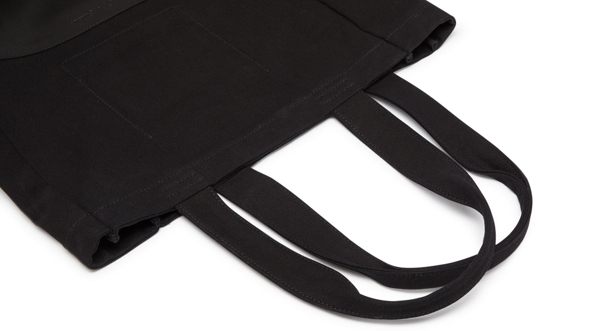 Ballig Black Canvas/Leather Tote Bag | Oliver Sweeney
