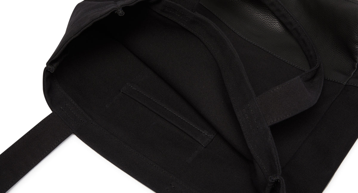 Ballig Black Canvas/Leather Tote Bag | Oliver Sweeney