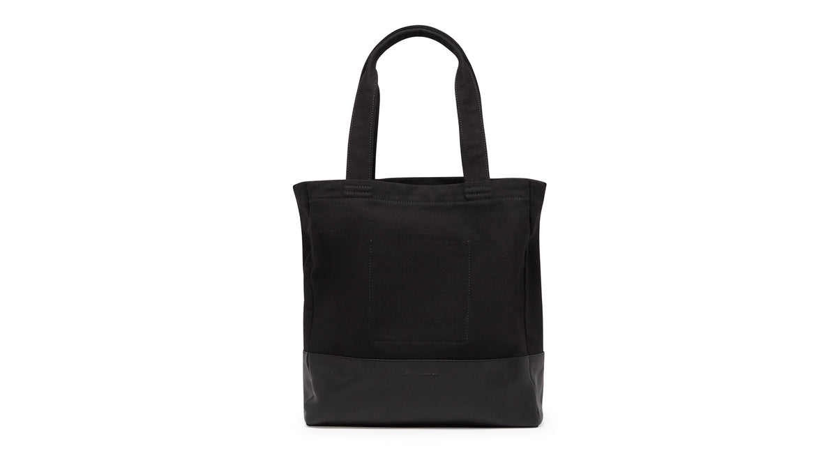 Ballig Black Canvas/Leather Tote Bag | Oliver Sweeney