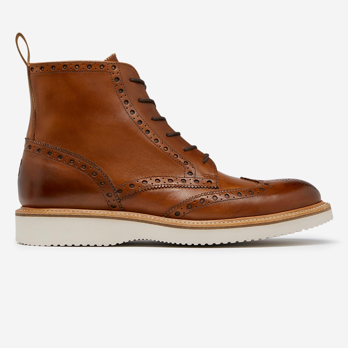 Beeston Dark Tan | Leather Brogue Boots | Men's Boots | Oliver Sweeney