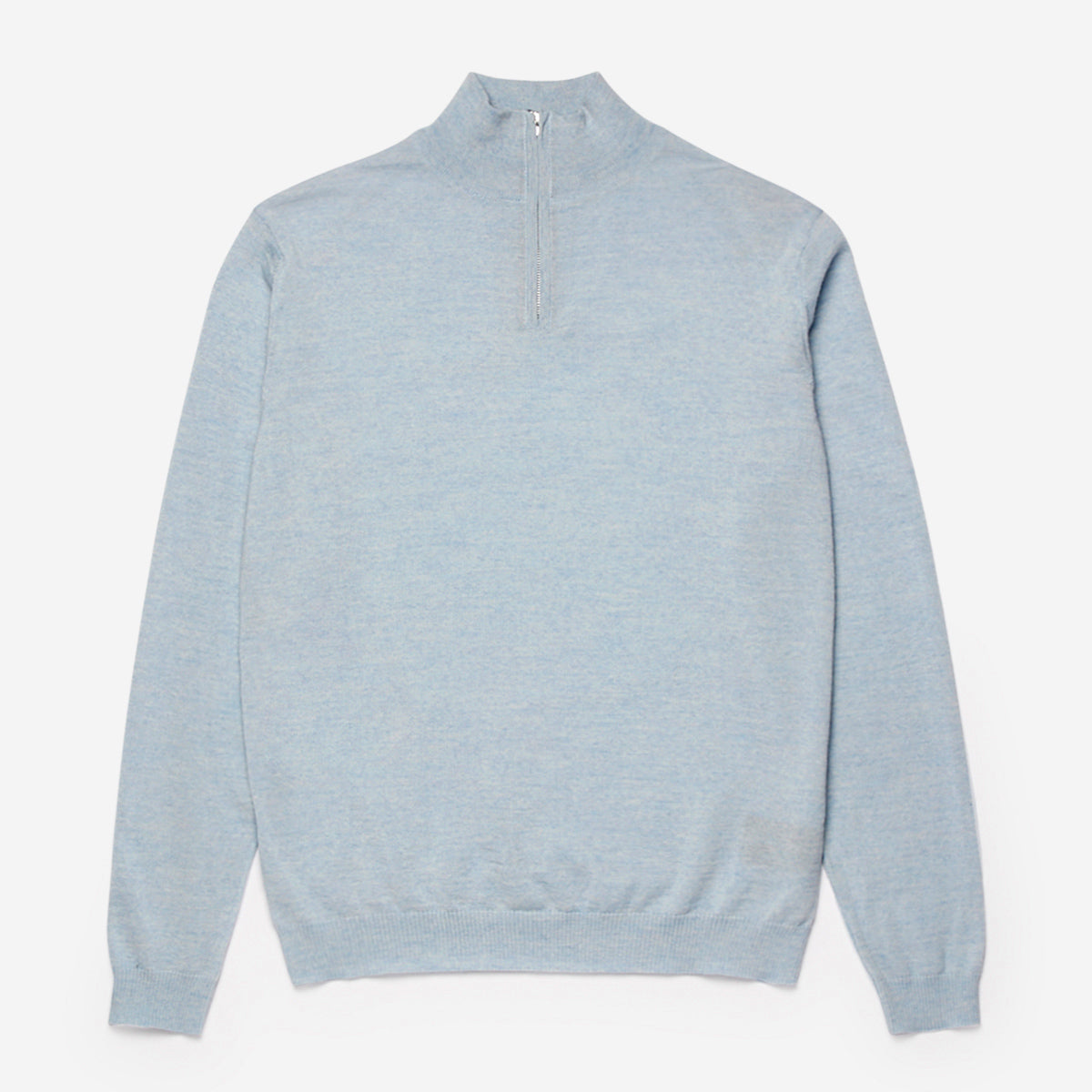 Curragh Light Blue | Men's Wool Zip Jumper | Men's Knitwear | Oliver ...