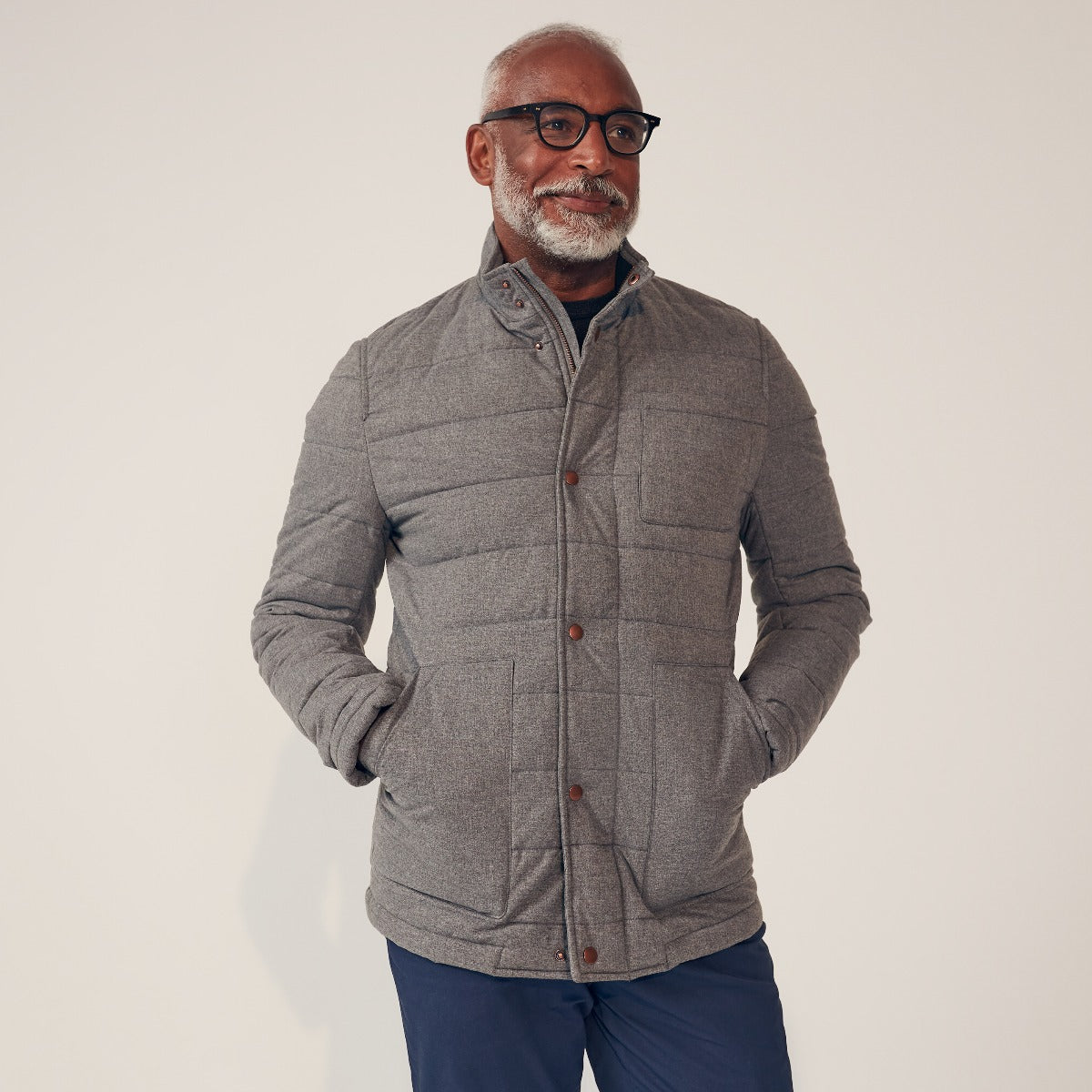 Grasscroft Grey Quilted Jacket | Oliver Sweeney