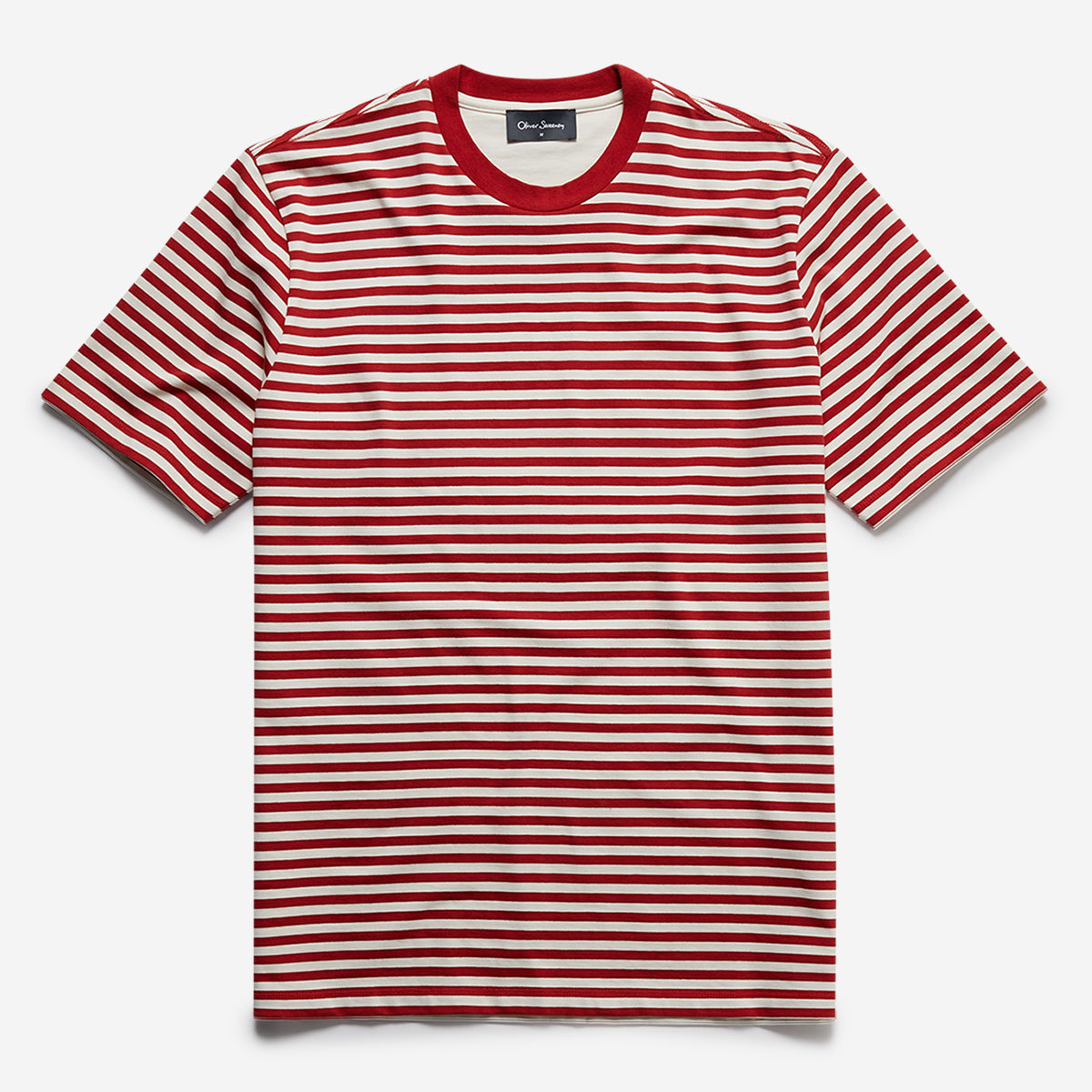 Markham Rust Stripe | Men's Cotton T-Shirt | Oliver Sweeney