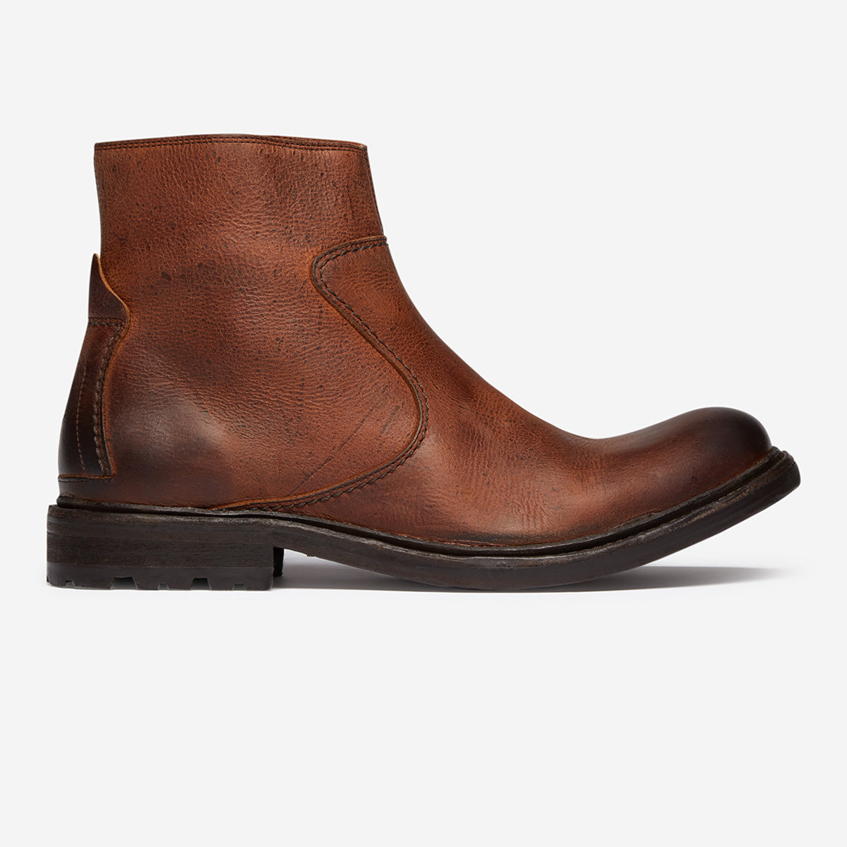 Sarzedo Brown Dip Dyed Leather Biker Boots | Oliver Sweeney