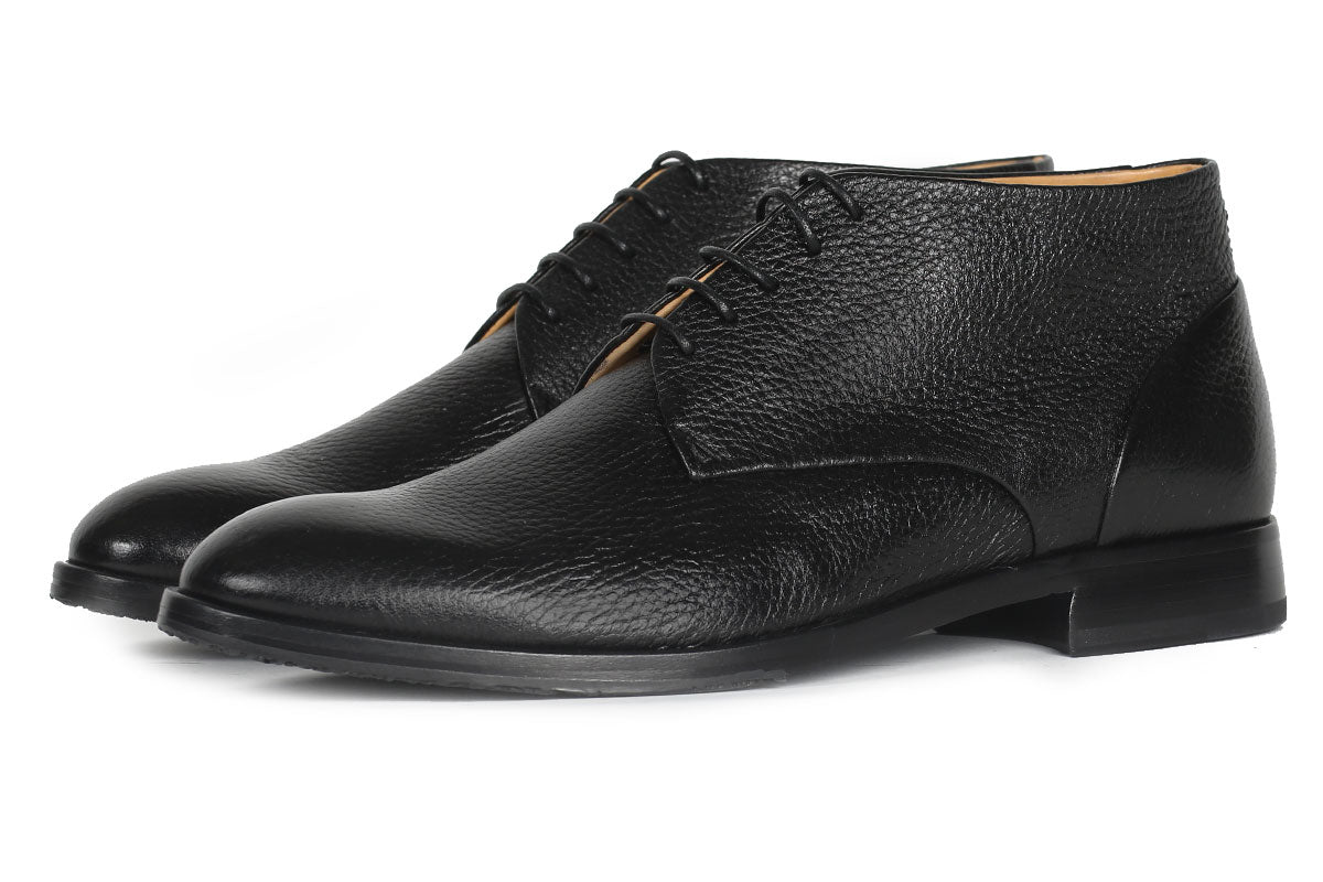 Saltaria Black Deerskin Derby Boot | Oliver Sweeney