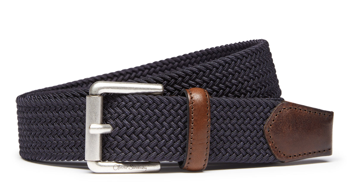 Sorico Navy | Woven Belt | Men's Belts | Oliver Sweeney