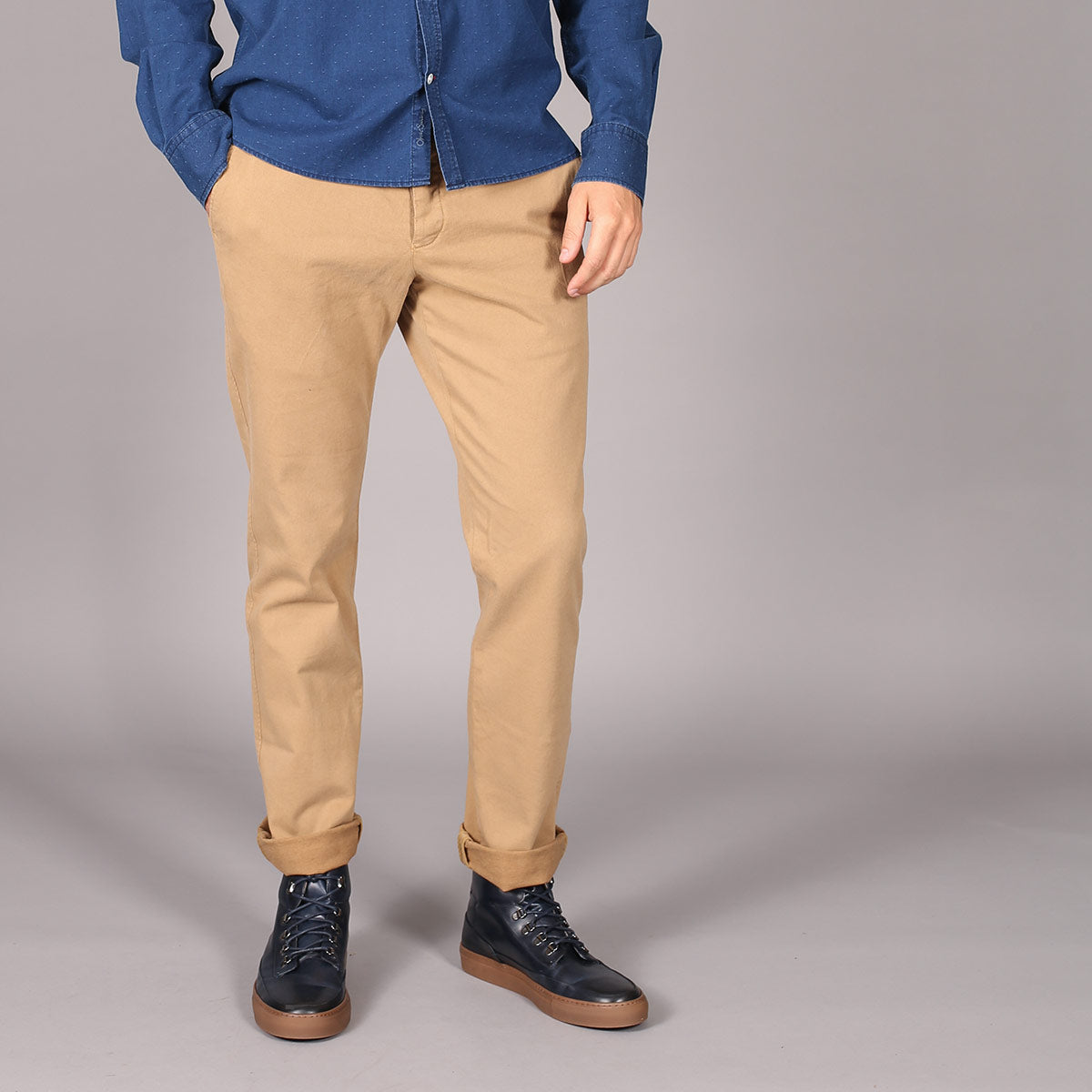 Men's Designer Trofa Dark Beige Chinos | Oliver Sweeney