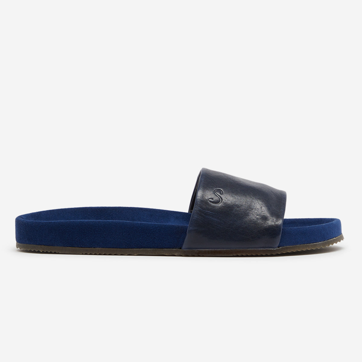 Valtos Navy | Leather Pool Slide | Men's Sandals | Oliver Sweeney