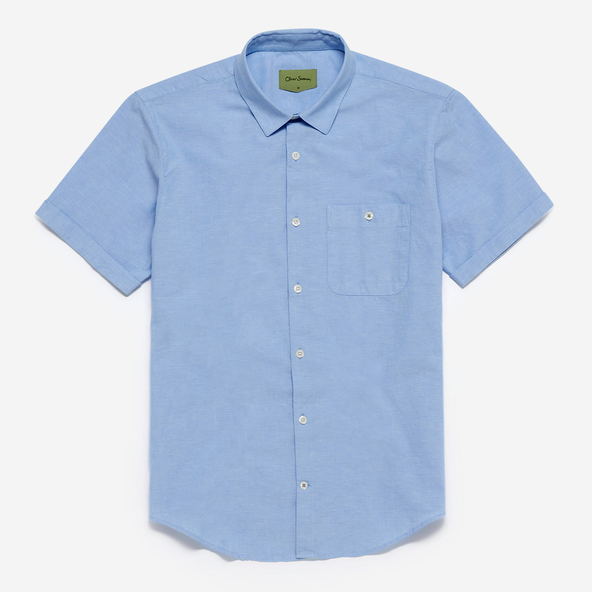 Lobata Light Blue | Short Sleeved Cotton Shirt | Oliver Sweeney