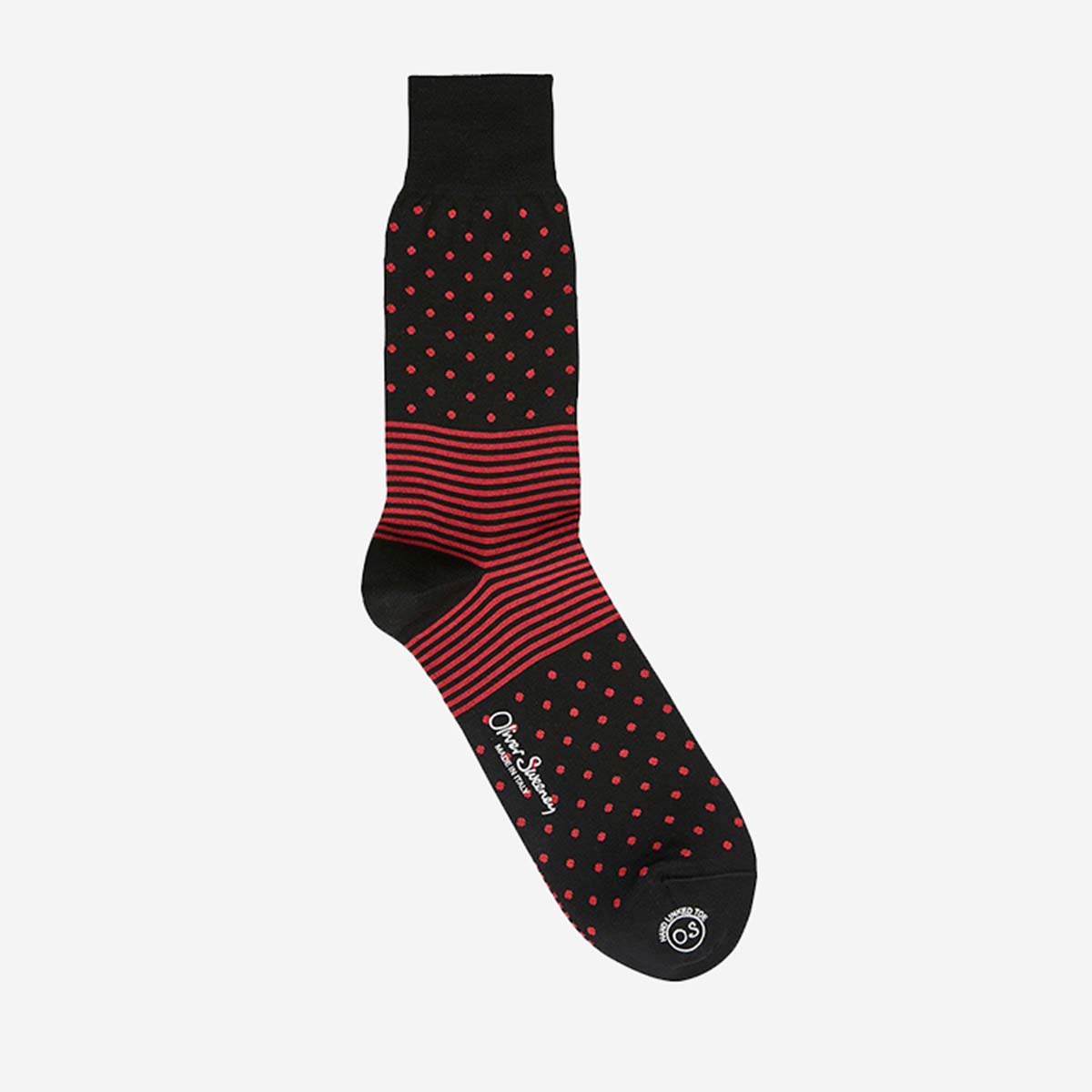 Pontedassio Black/Red Socks | Oliver Sweeney