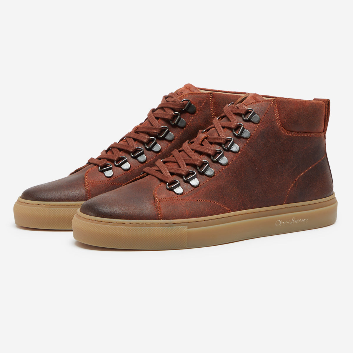 Spiddal Rust | Leather Cupsole Trainers | Men's Trainers | Oliver Sweeney